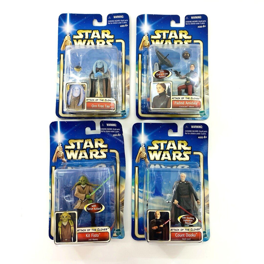 Star Wars Attack of the Clones Action Figure Toy Lot of 4: Orn Dooku ...