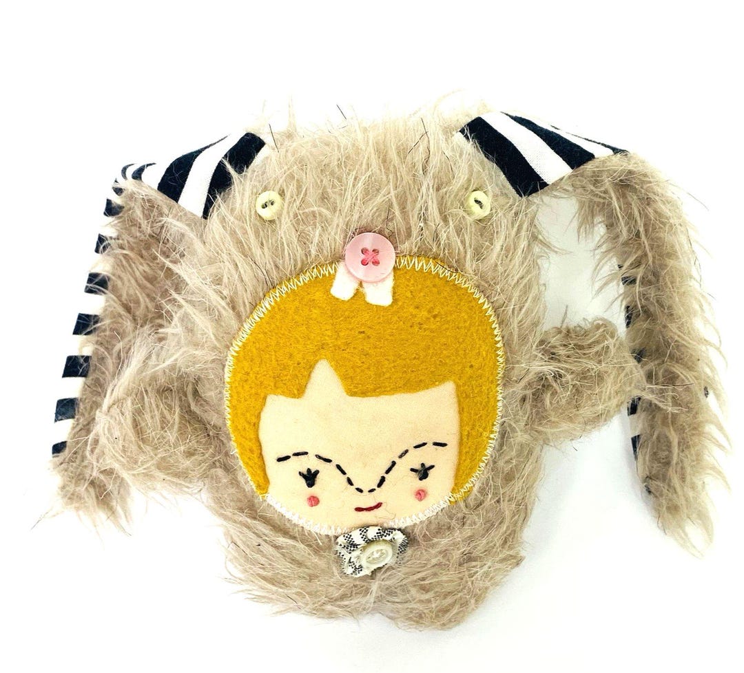 Vintage Scary Ugly Plush Doll Handmade Weird Toy OOAK Creepy Cute ...