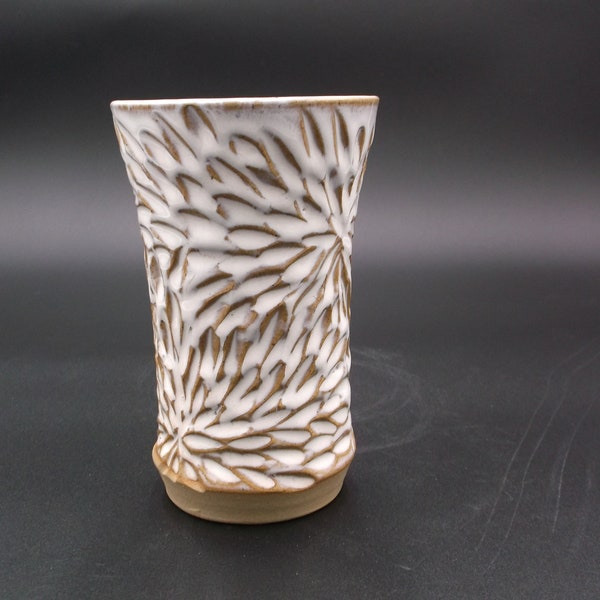 Hand Carved Ceramic Vase - Etsy