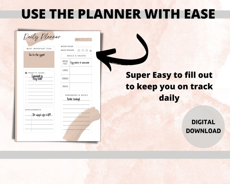 PRINTABLE DAILY PLANNER | to Do List | Printable Productivity Day ...