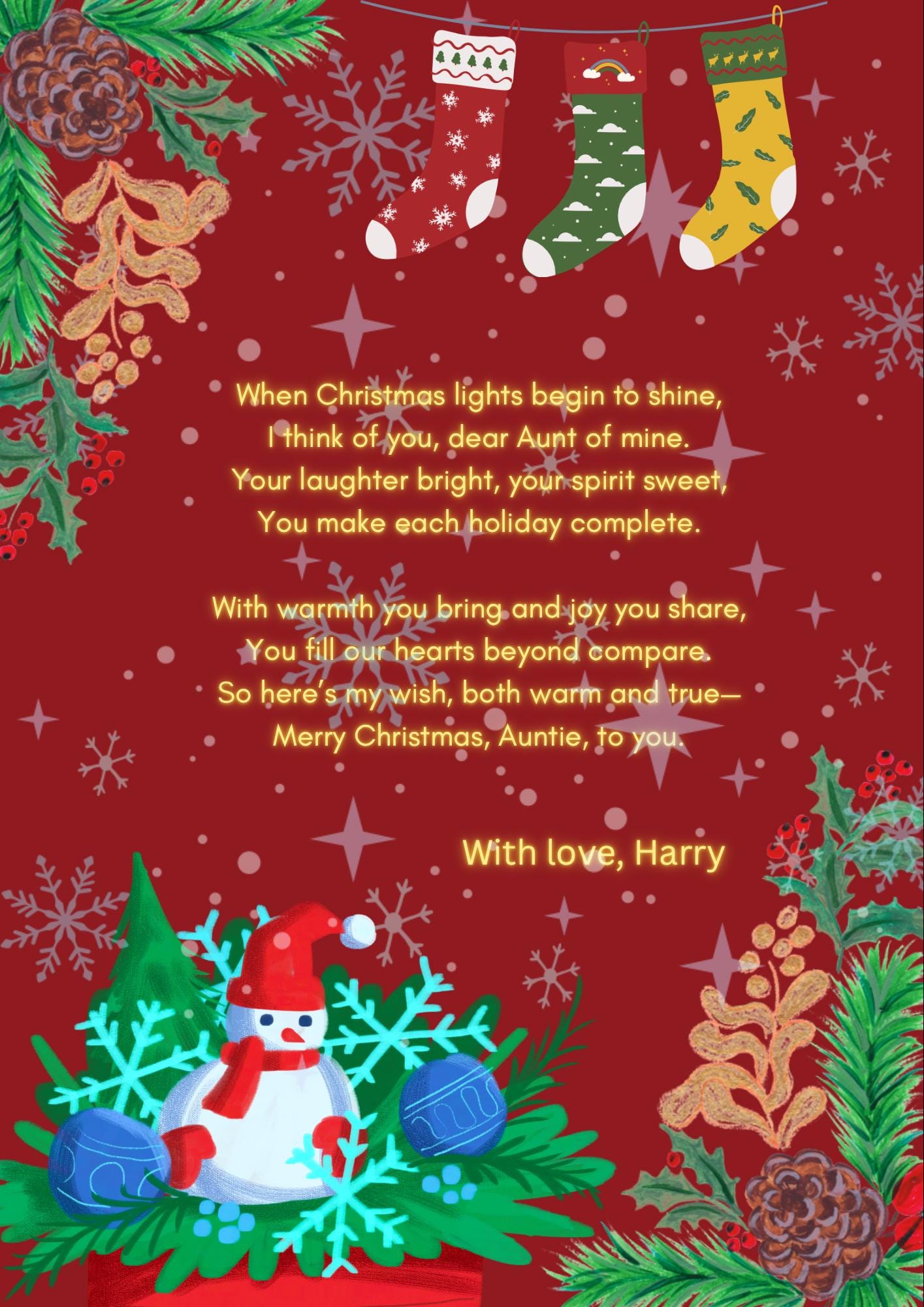 A4 PDF, Christmas Letter, Christmas Letter to Family, Christmas Letter ...