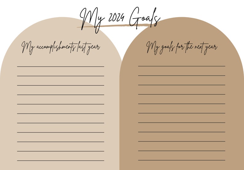 2024 Goal Setting Template - Digital Download - Etsy
