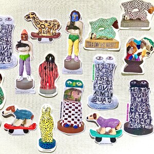 Large Unique Art Stickers, Sticker Set of 3, Original Design, Big Vinyl ...