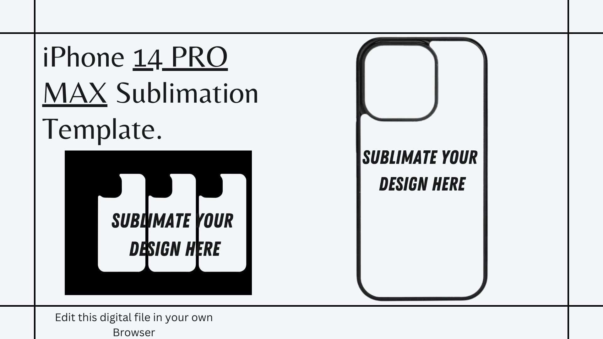 Sublimation Phone Case iPhone 14 PRO MAX Template - Etsy