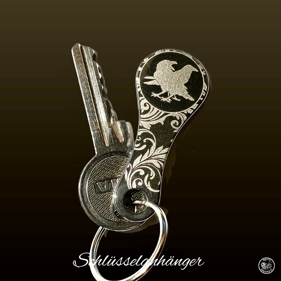 Hugin Munin Ravens Keychain Shopping Cart Solver Souvenir Gift Norse ...