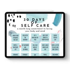 30 Day Self Care Challenge, Thirty Days of Self Care, Printable Self ...