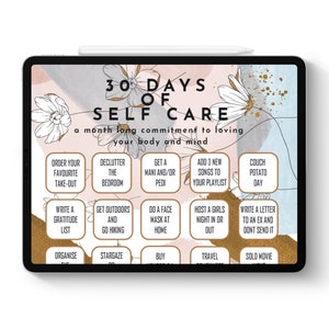 30 Day Self Care Challenge, Thirty Days of Self Care, Printable Self ...