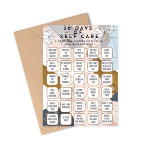 30 Day Self Care Challenge, Thirty Days of Self Care, Printable Self ...