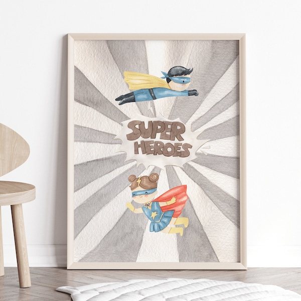 Superhero Watercolor - Etsy