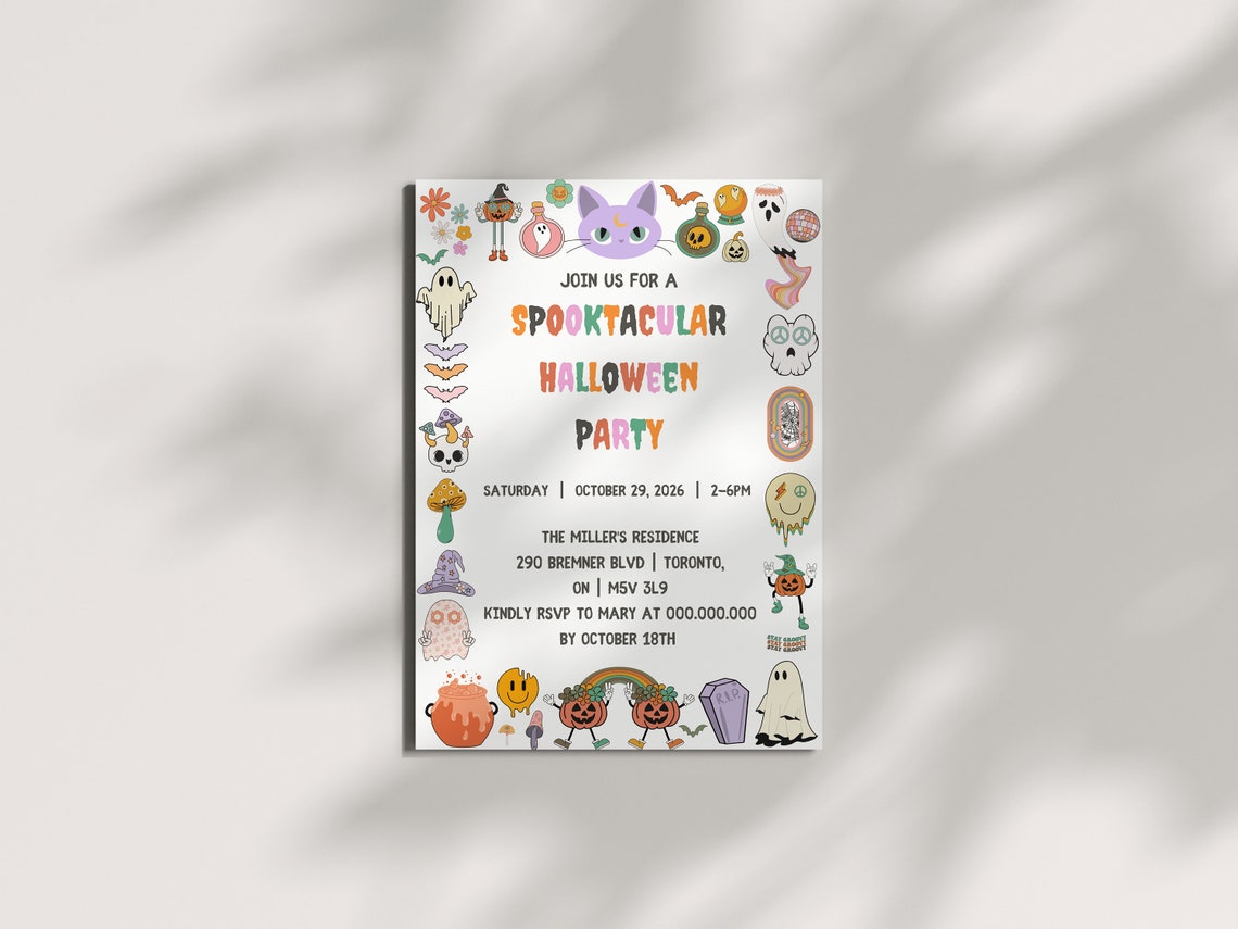 Editable Halloween Party Invitation Halloween Party Invite - Etsy