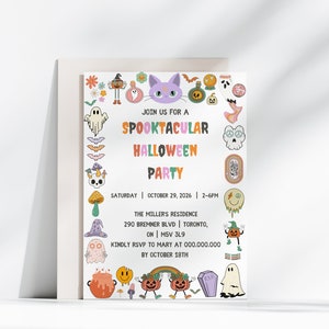 Editable Halloween Party Invitation, Halloween Party Invite, Canva ...