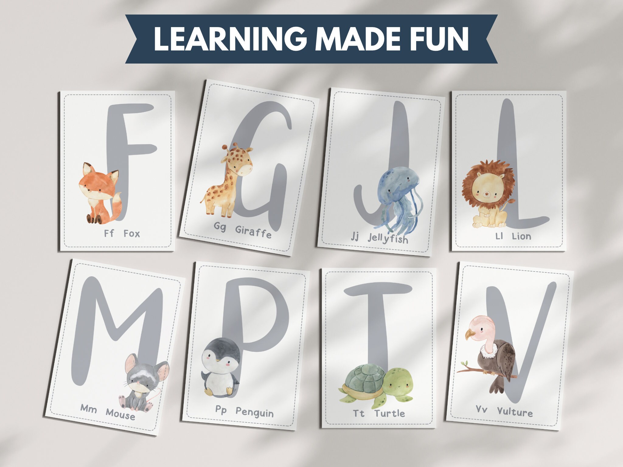 Animal ABC Cards Printable Homeschool Printables Preschool - Etsy Australia