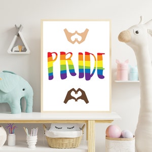 LGBTQ+ Set of 6 Prints, DIGITAL ART, Equality Classroom Art, Diverse ...
