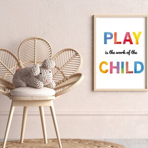 Play is the Work of the Child, Montessori Printable Poster, Kids Wall ...