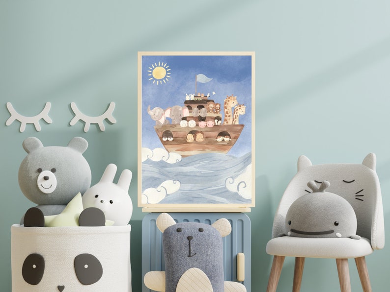 Noah's Ark Nursery Printable Wall Art DIGITAL ART PRINT - Etsy