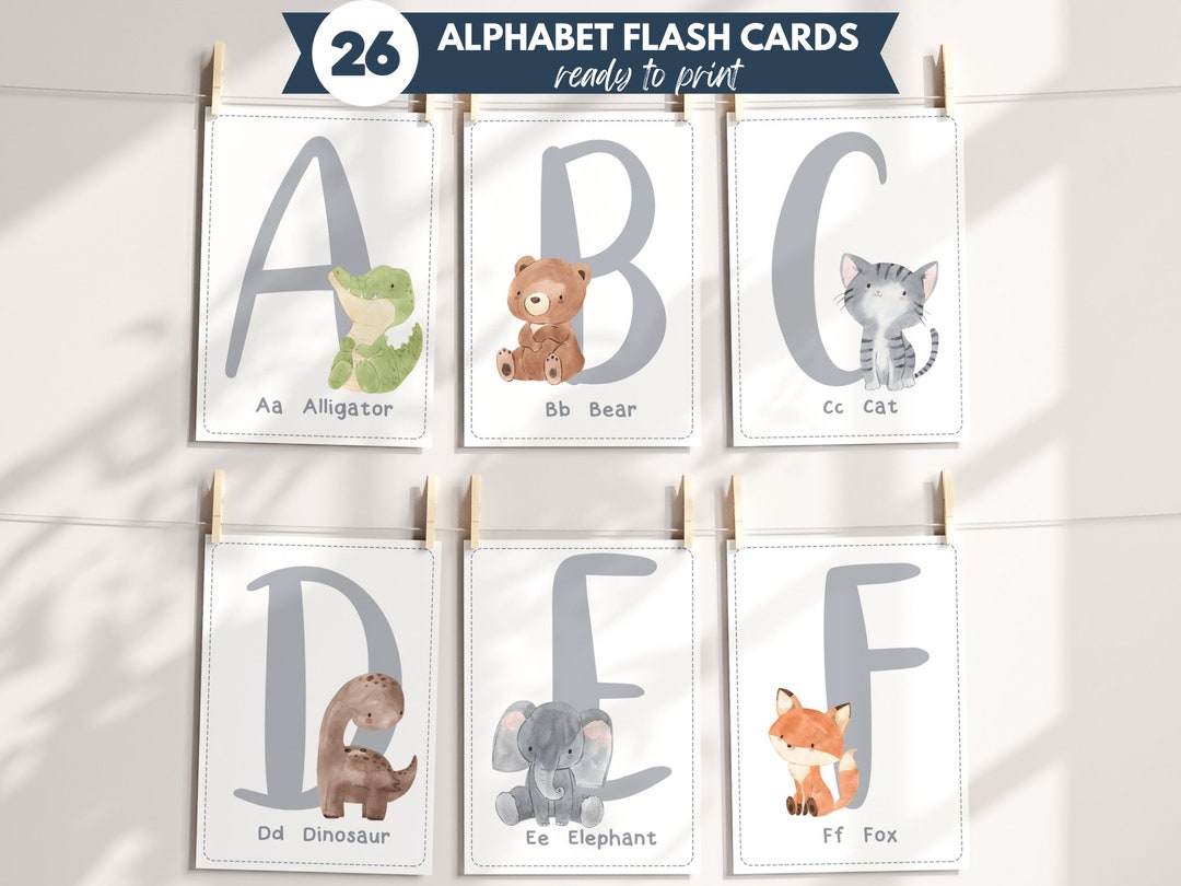 Animal ABC Cards Printable, Homeschool Printables Preschool Nursery ...