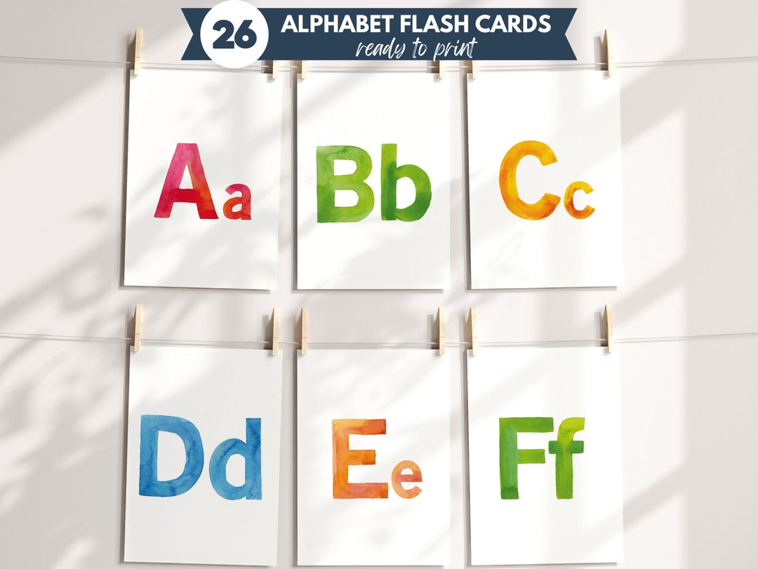 ABC Flash Cards, A-Z Cards, Kids Rainbow Colors Alphabet, Educational ...