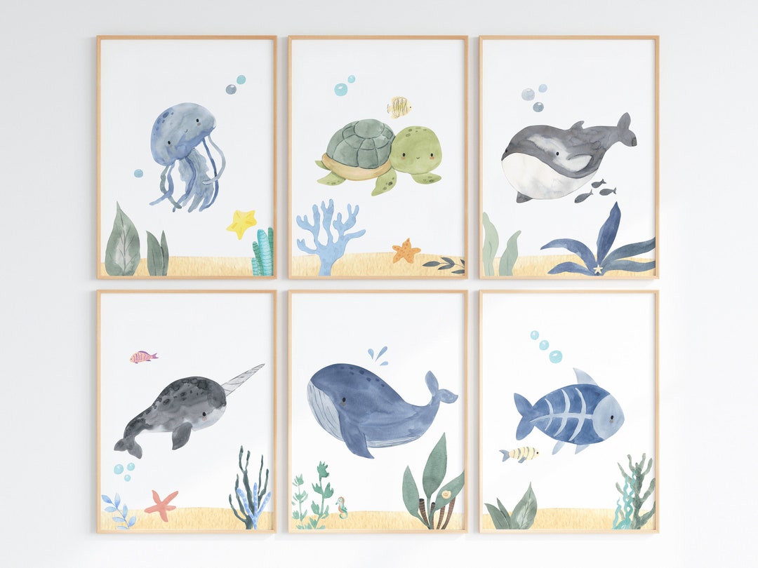 Under the Sea Nursery Prints Nautical Ocean Animal Posters - Etsy