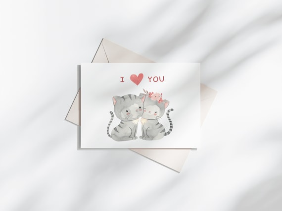 Printable I Love You Valentine's Day Card DOWNLOADABLE - Etsy