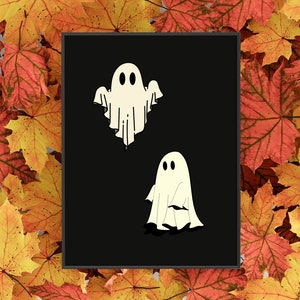 Ghosts Printable Wall Art, Minimalist Home Decor, Halloween Art Print ...