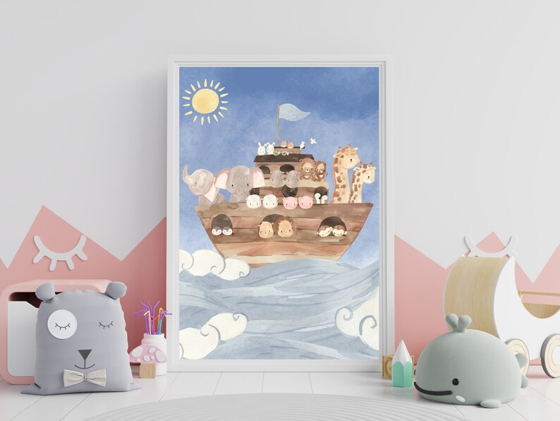 Noah's Ark Nursery Printable Wall Art DIGITAL ART PRINT - Etsy