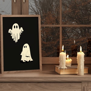 Ghosts Printable Wall Art, Minimalist Home Decor, Halloween Art Print ...