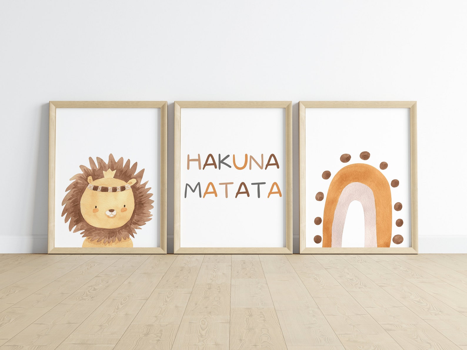 Jungle Animal "hakuna Matata" Wall Art Prints, Set of 3, Instant ...