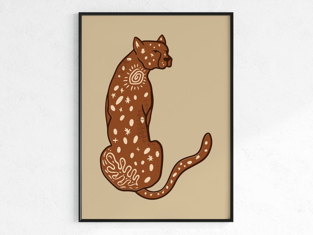 Cheetah Print, Boho Leopard Art Print, Boho Home Decor, Scandinavian ...