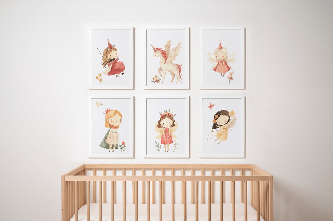 Fairy Nursery Wall Art Set of 6, Fairy Garden Wall Art, Fairy Nursery ...