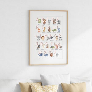 Watercolour Animal Alphabet Poster, DIGITAL ART PRINT, Pink Blush ...