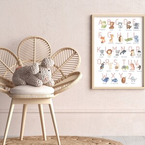 Watercolour Animal Alphabet Poster, DIGITAL ART PRINT, Pink Blush ...