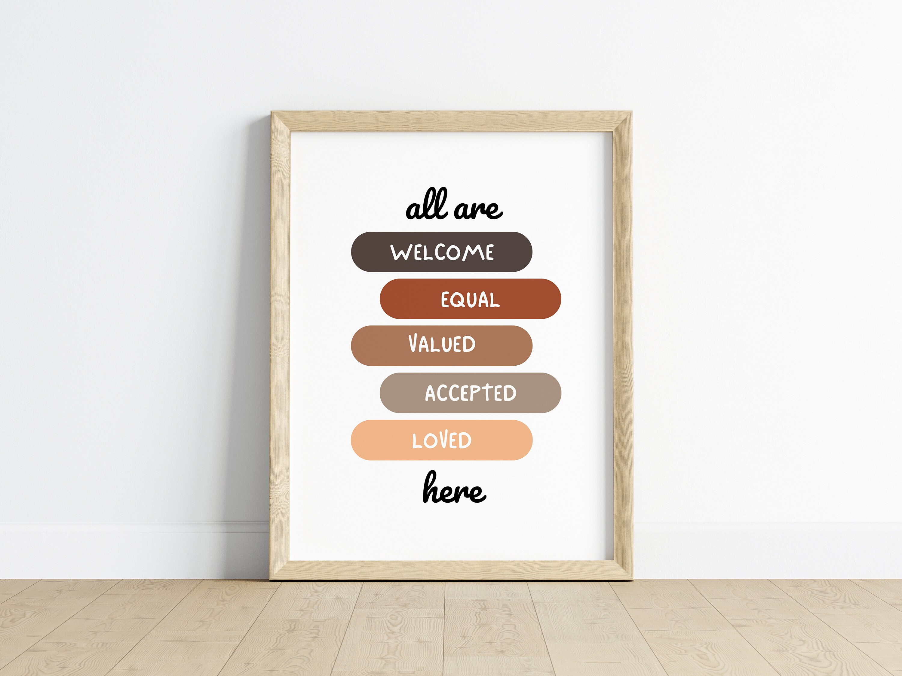 All Are Welcome Here, Kids Posters, Diversity Print, Classroom Print ...