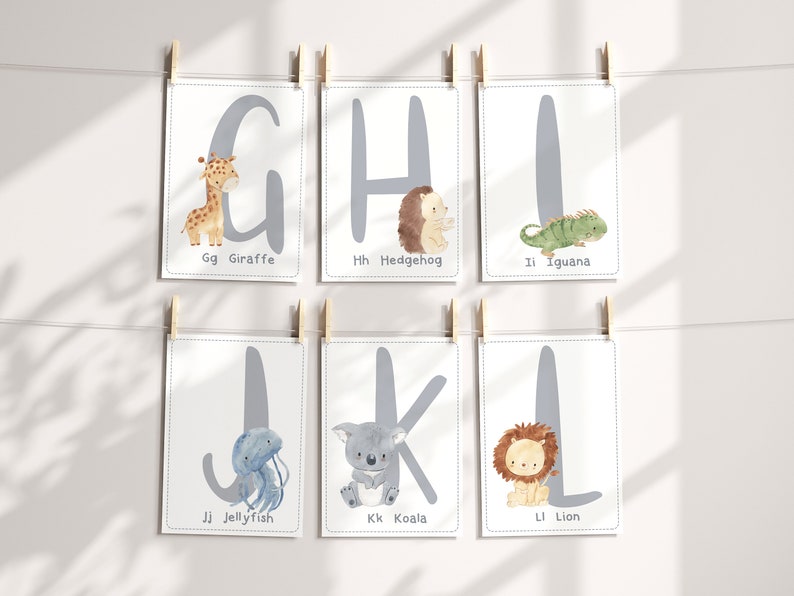 Animal ABC Cards Printable, Homeschool Printables Preschool Nursery ...