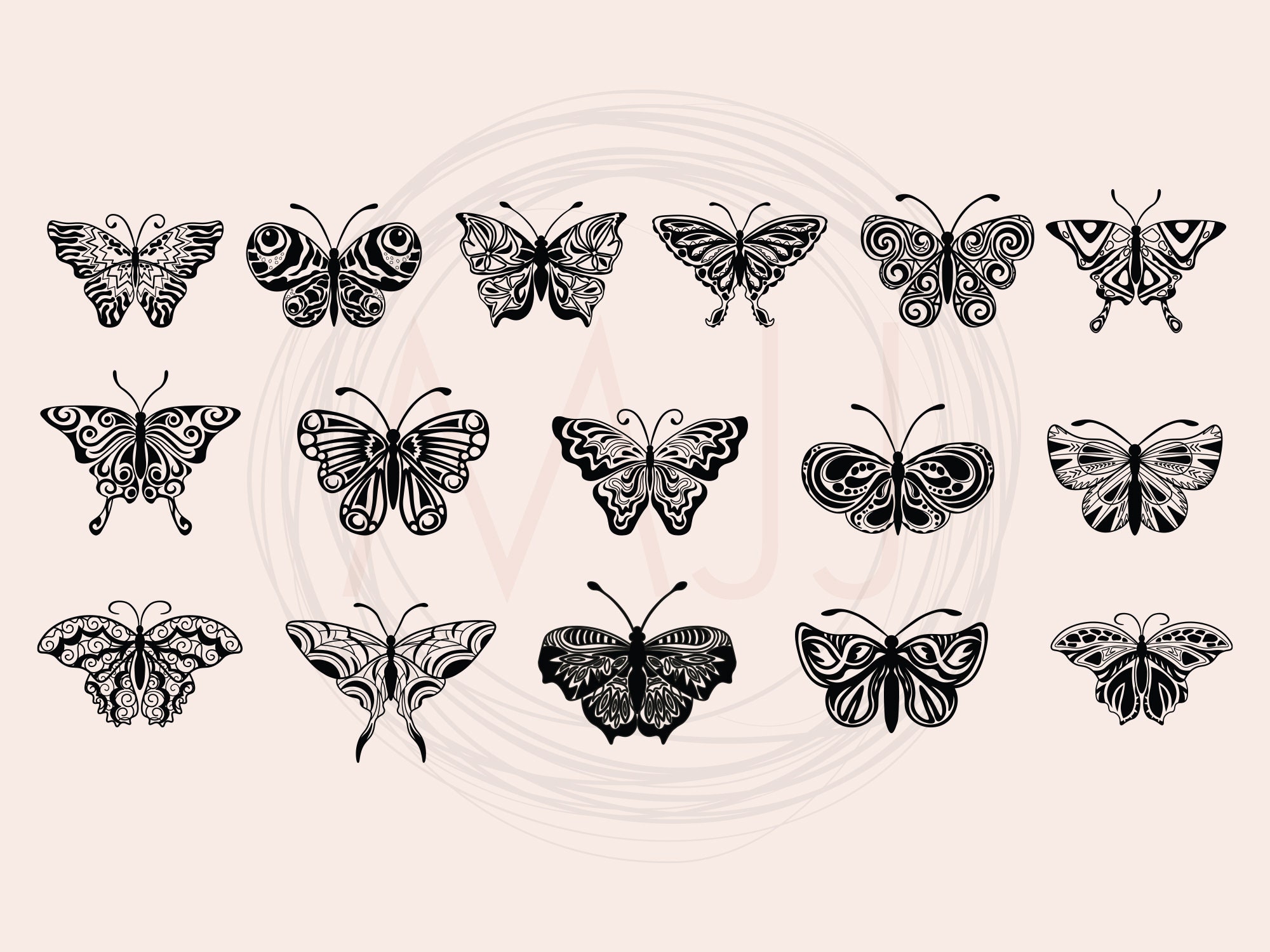 Butterfly & Moth SVG Bundle: 80 Clipart Designs (commercial Use) - Etsy
