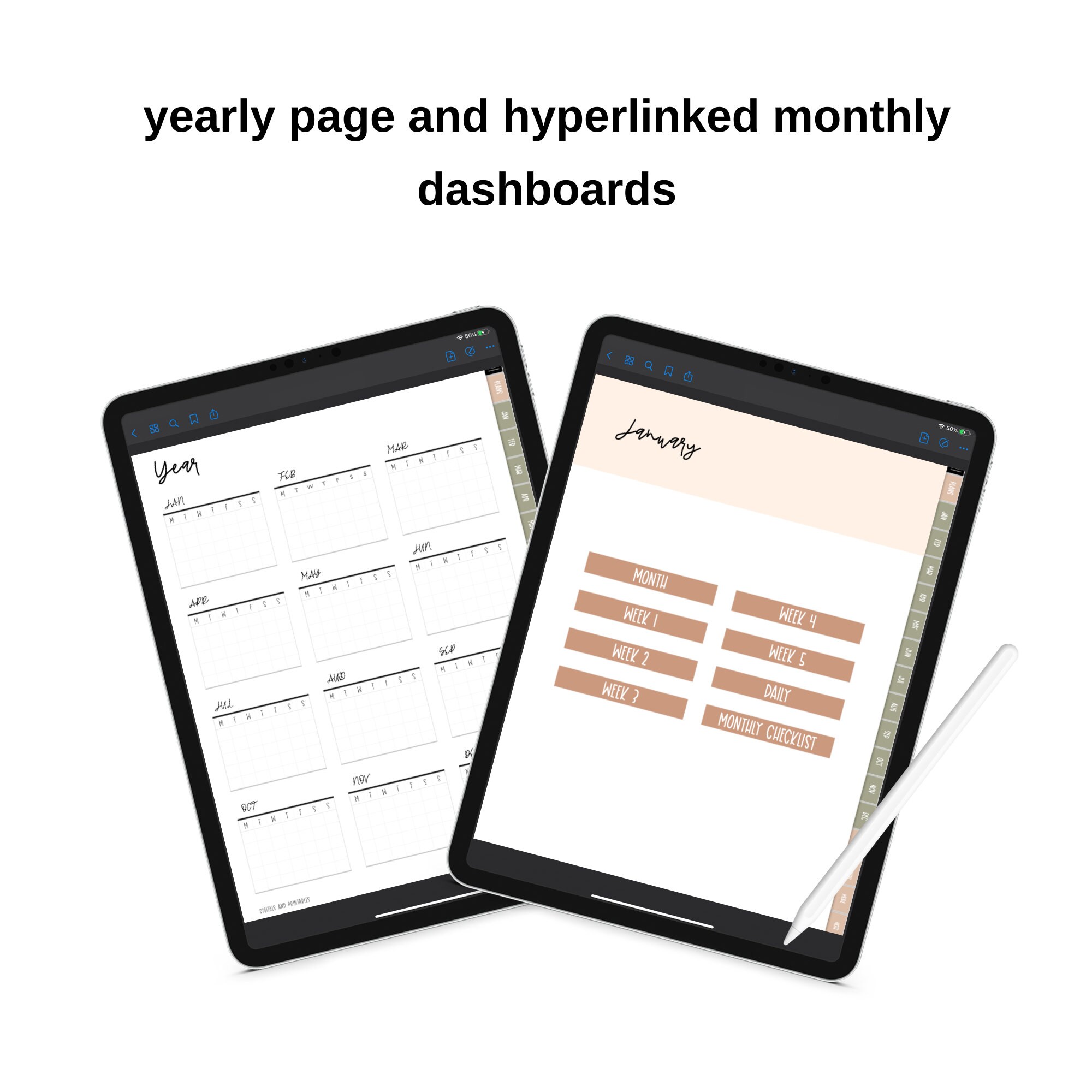 Digital Teacher Planner Neutral Colors Vertical Digital - Etsy