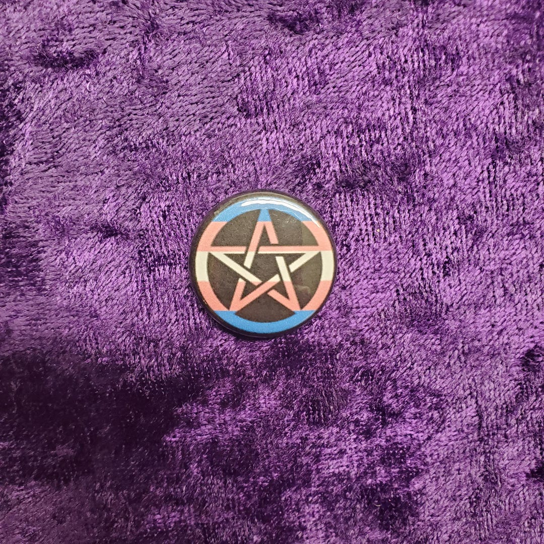 Trans Pentagram Pin-back Badge - Etsy