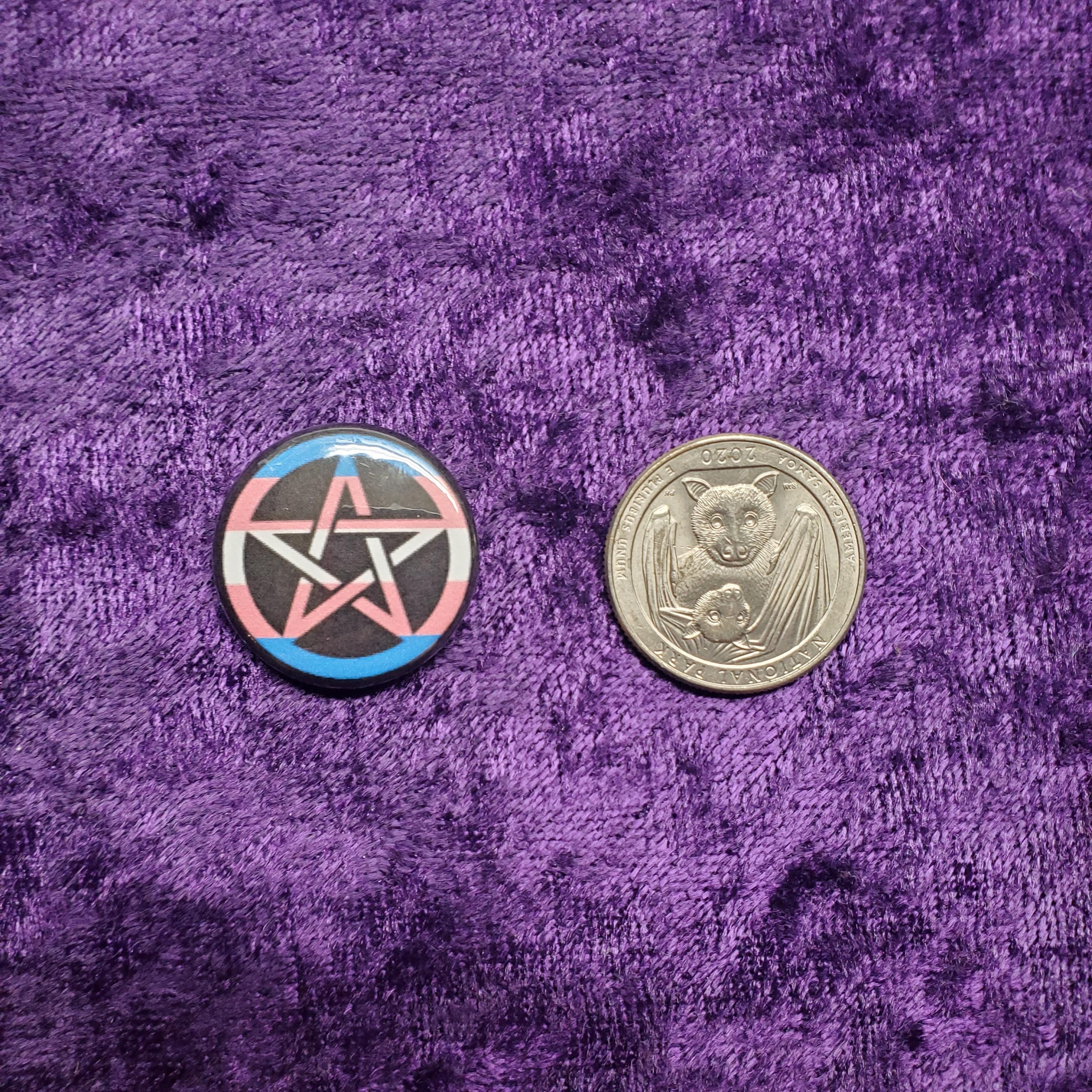 Trans Pentagram Pin-back Badge - Etsy