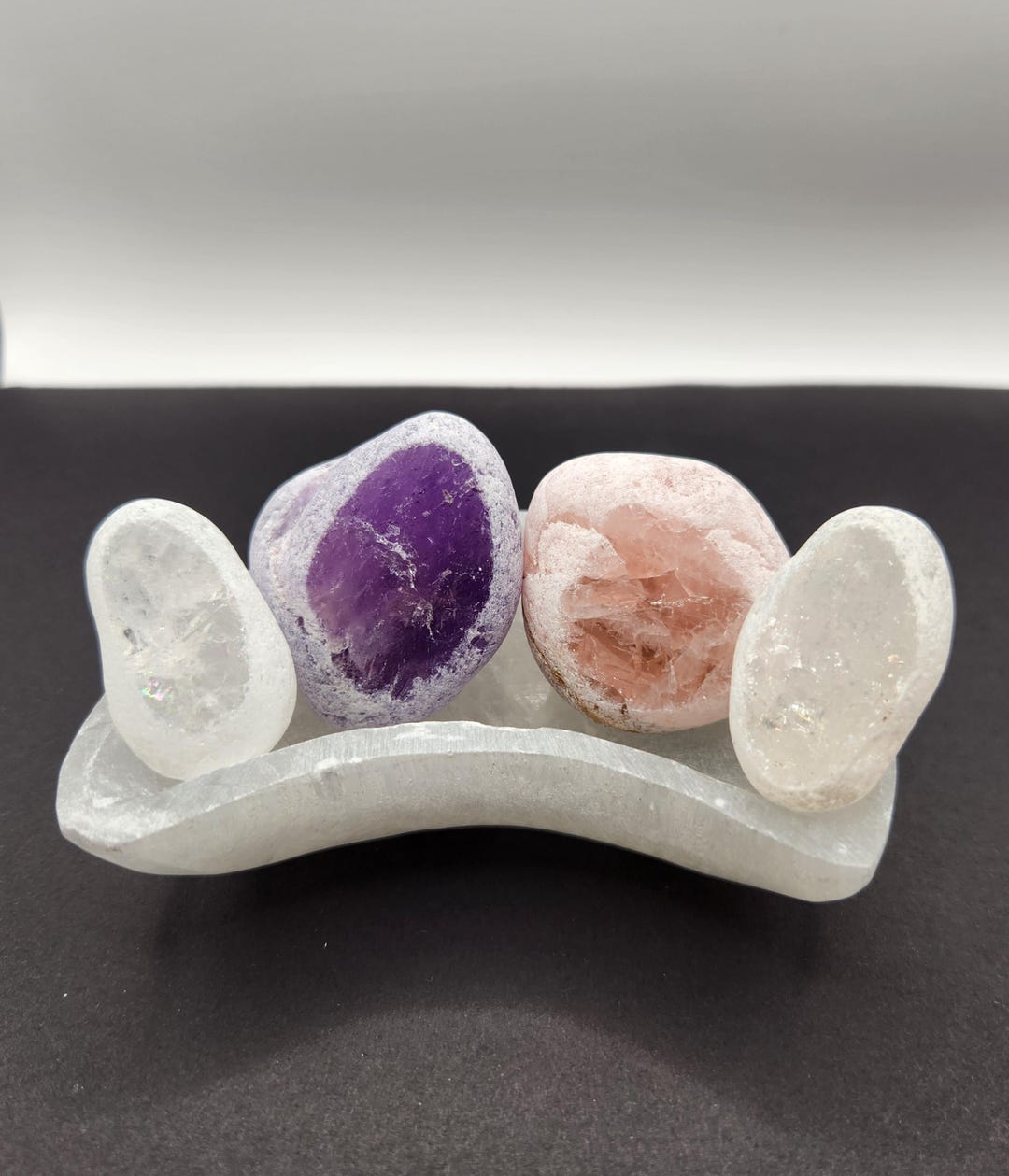Emma Egg Clear Quartz, Amethyst, Rose Quartz Seer Stone, Windows Quartz ...