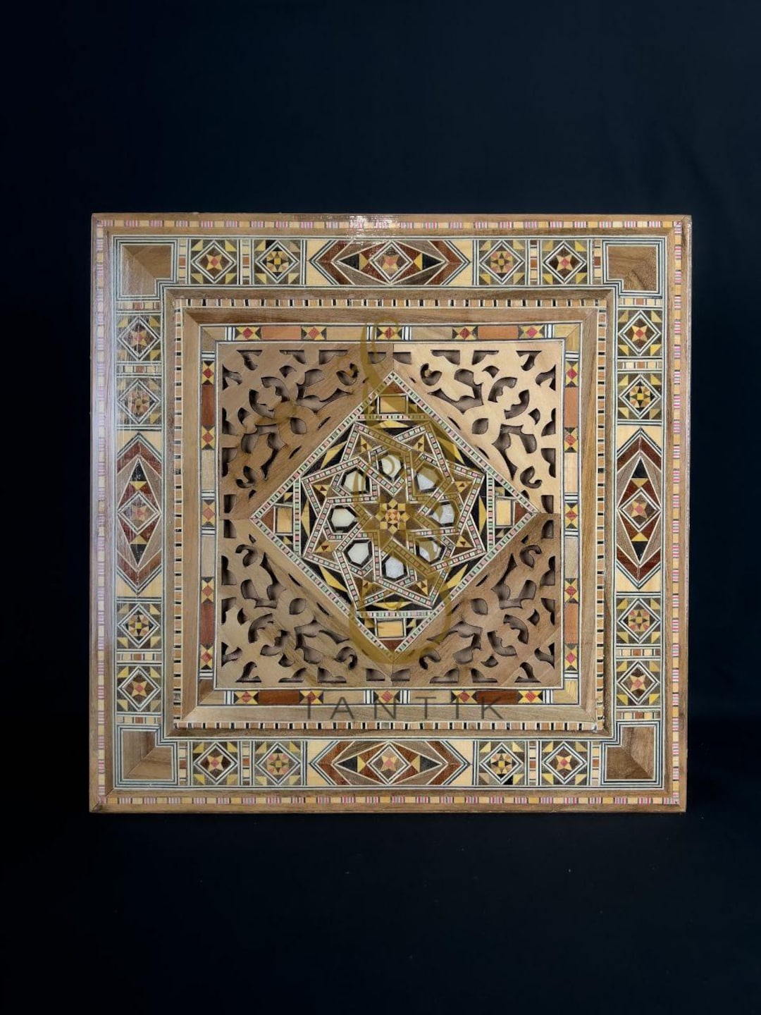 Handmade Syrian Mosaic Box, Marquetry Jewelry Box With Pearlescent ...