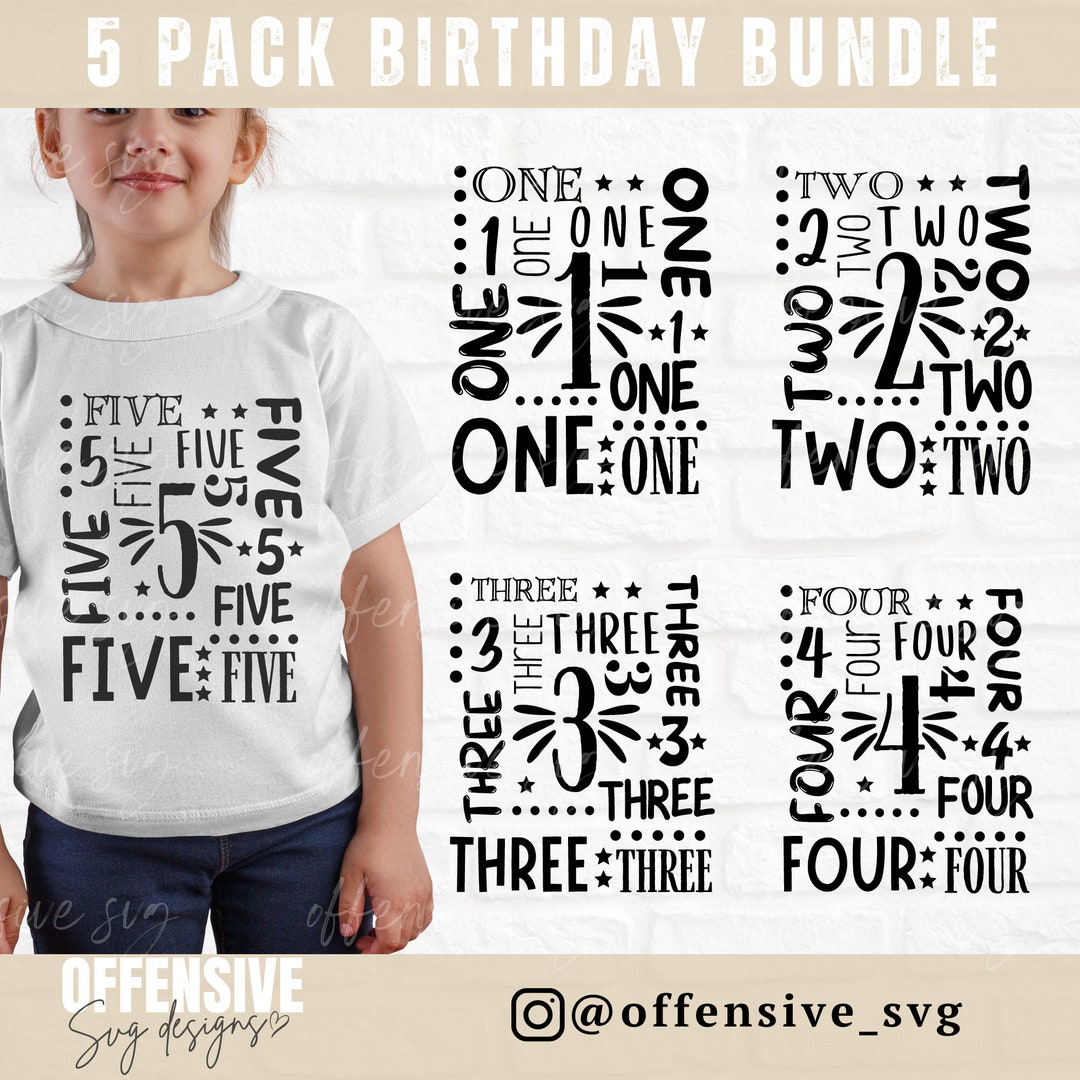 Birthday SVG Bundle, 1-5 Year Old (digital Download) - Etsy