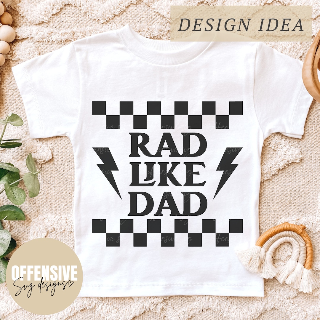 Rad Like Dad SVG | Checkered, Lightning Bolt SVG | Urban Kids SVG ...