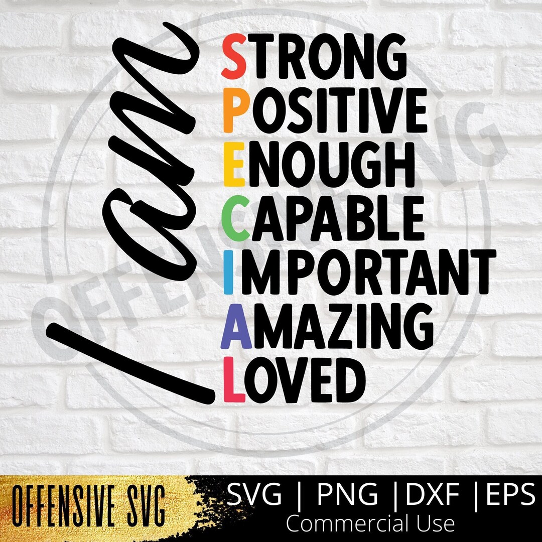 I Am Special Svg Kids Svg Special Needs Svg Positive Svg - Etsy