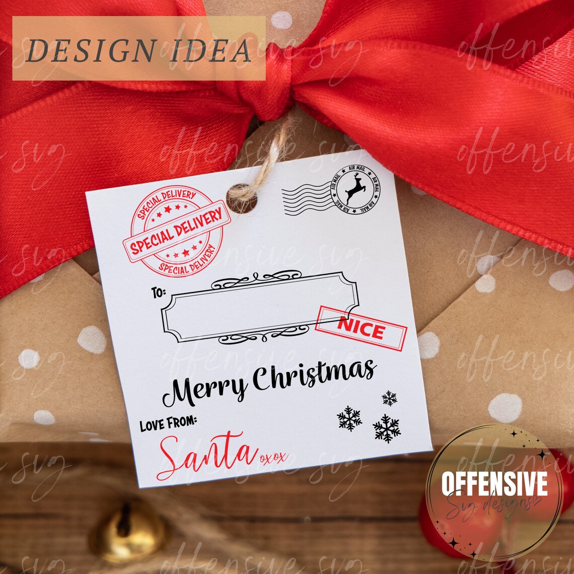 Santa Sack Label SVG | North Pole Special Delivery Design (digital ...