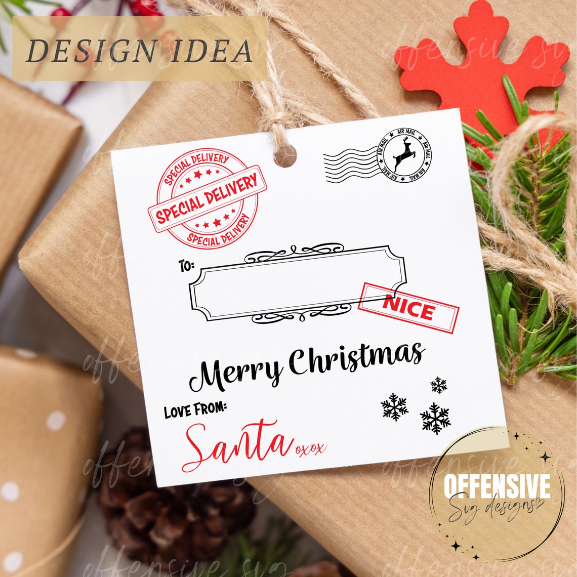 Santa Sack Label SVG | North Pole Special Delivery Design (digital ...