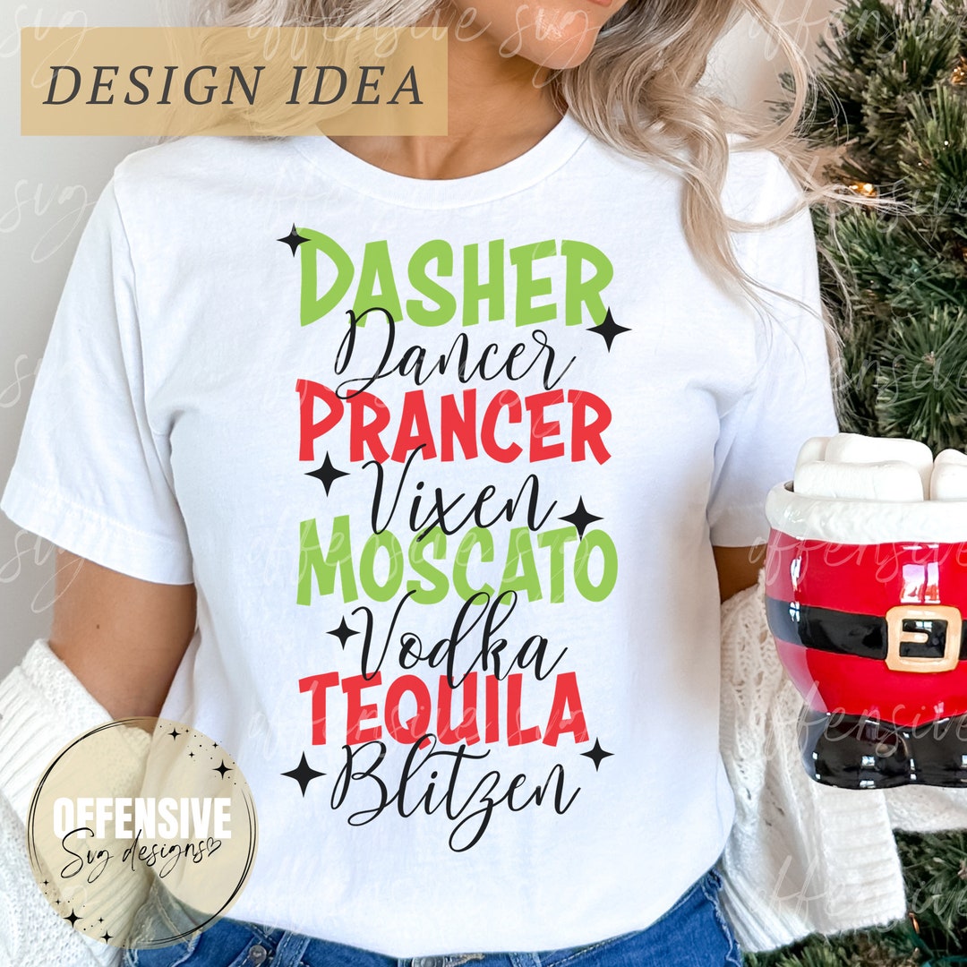 Dasher Dancer Prancer SVG | Reindeer Names | Christmas SVG | Wine ...