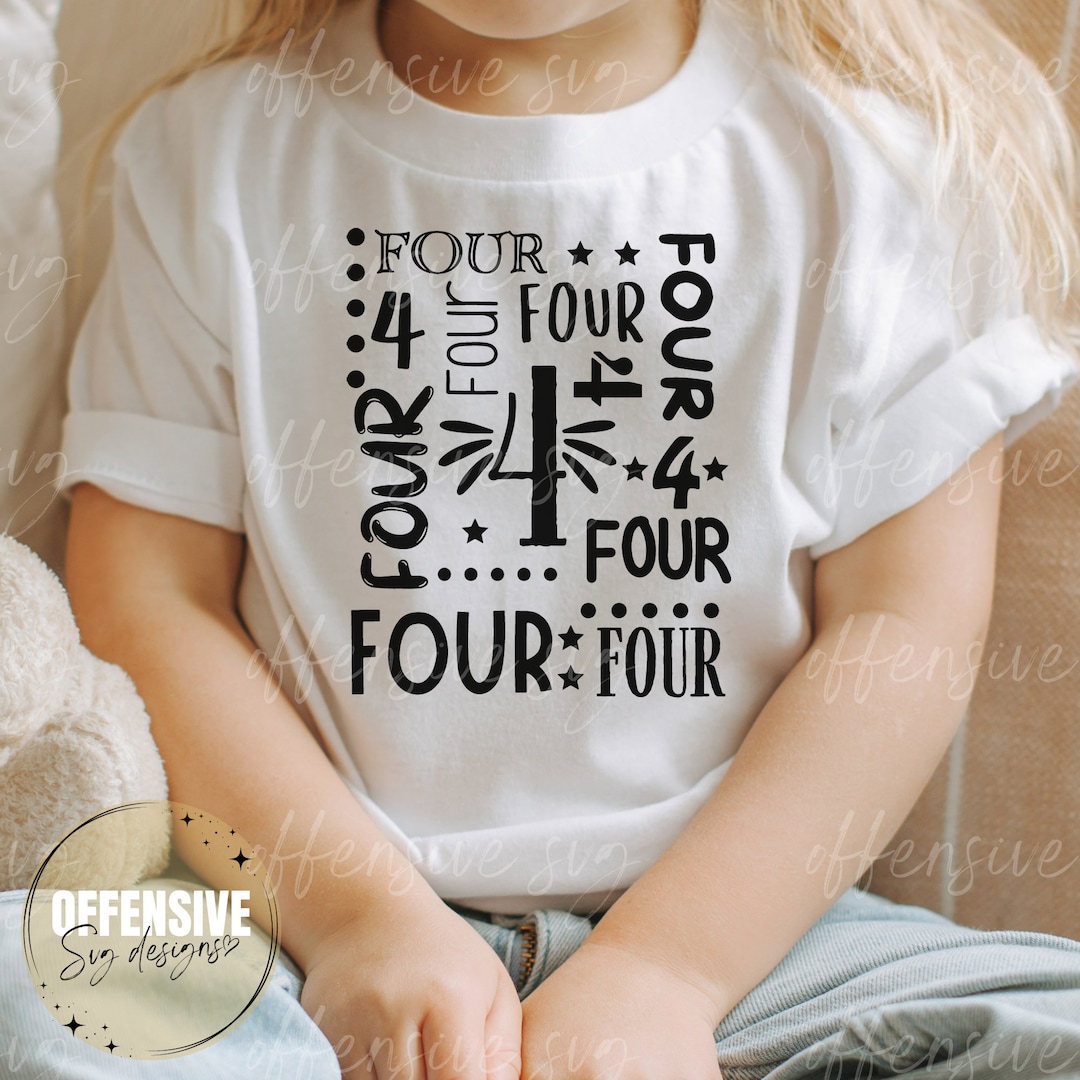 Fourth Birthday Svg 4th Birthday Svg Number Four Svg 4 Year - Etsy
