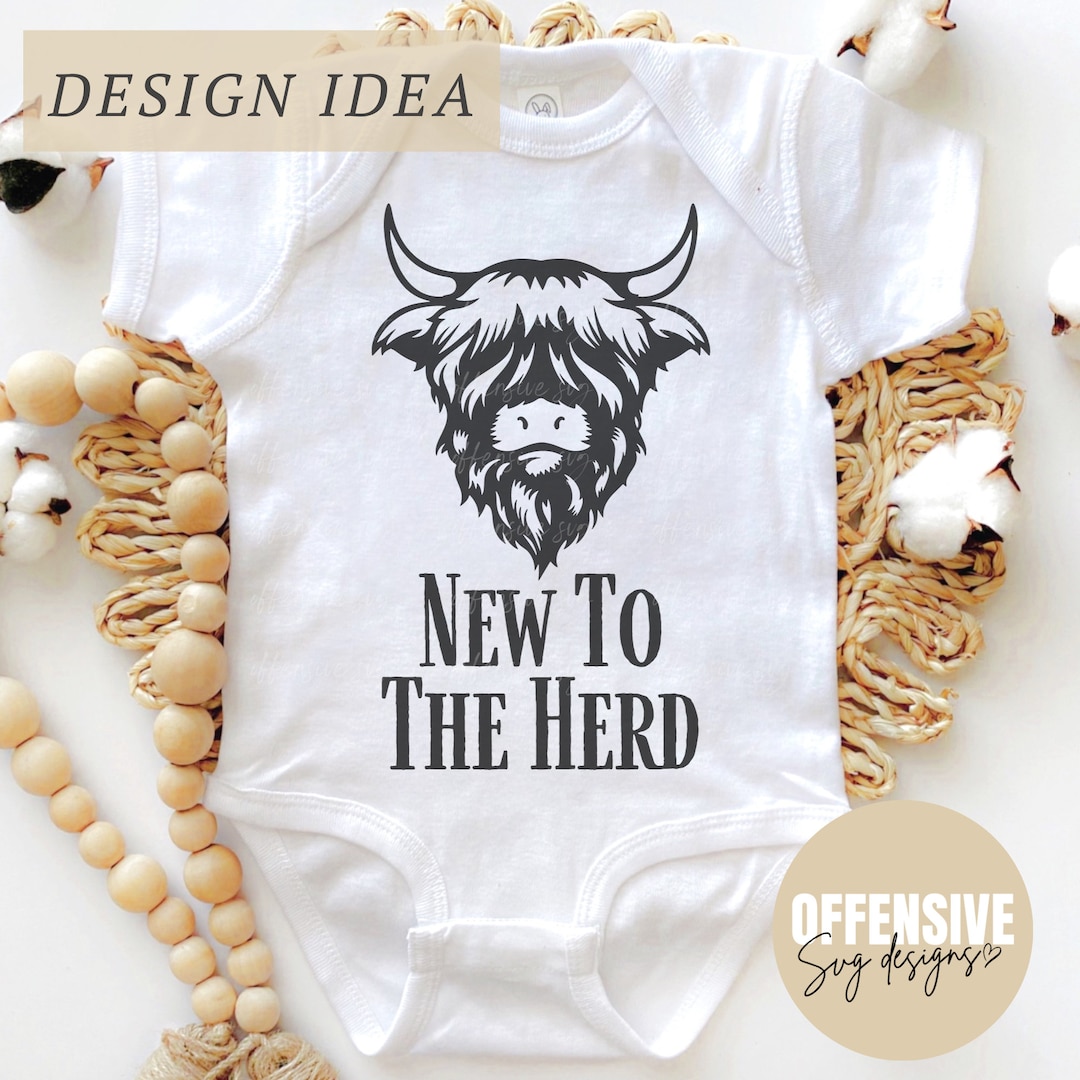 New to the Herd SVG Highland Cow SVG Newborn SVG Country Baby Svg Birth ...