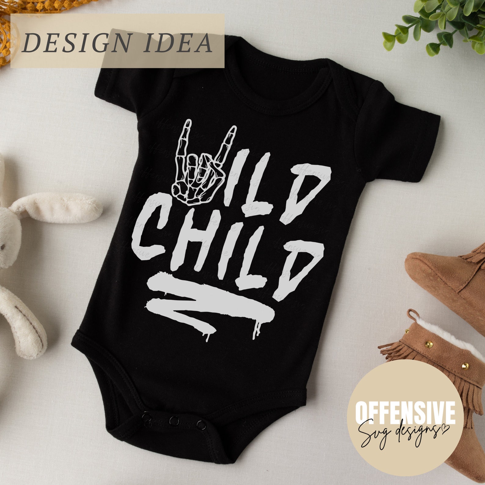 Wild Child SVG Urban SVG Grunge SVG Skeleton Svg Boys and Girls Toddler ...