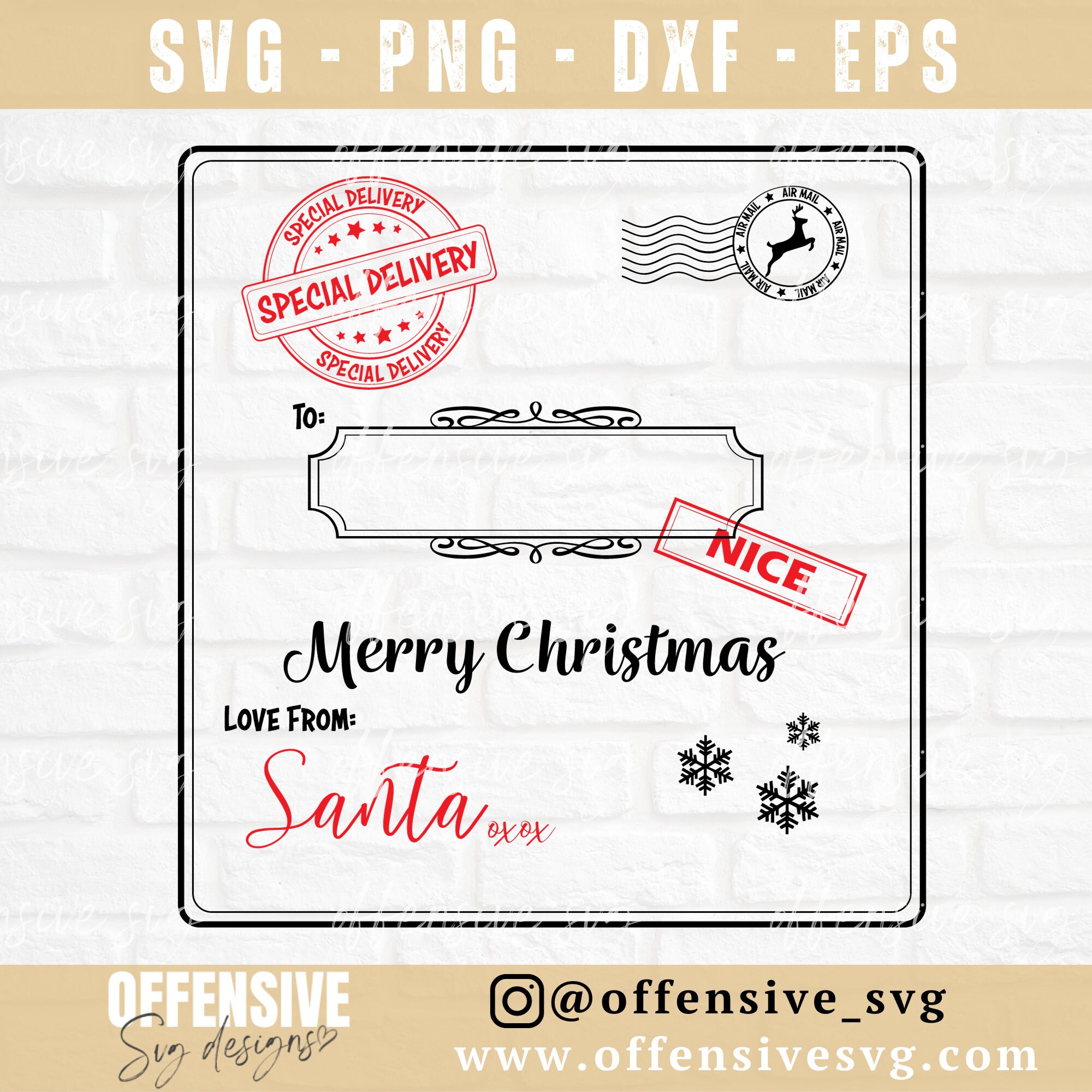 Santa Sack Label SVG | North Pole Special Delivery Design (digital ...