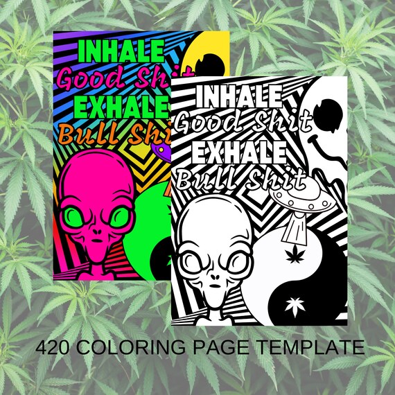 420 Coloring Page Template Coloring Book Cannabis Stoner - Etsy